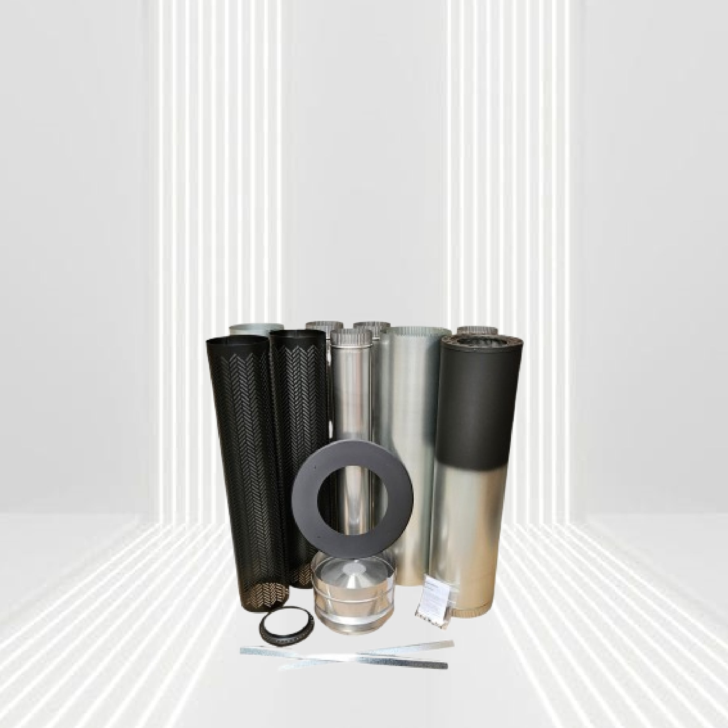 6″ full triple default kit with decro – Stainless Flue